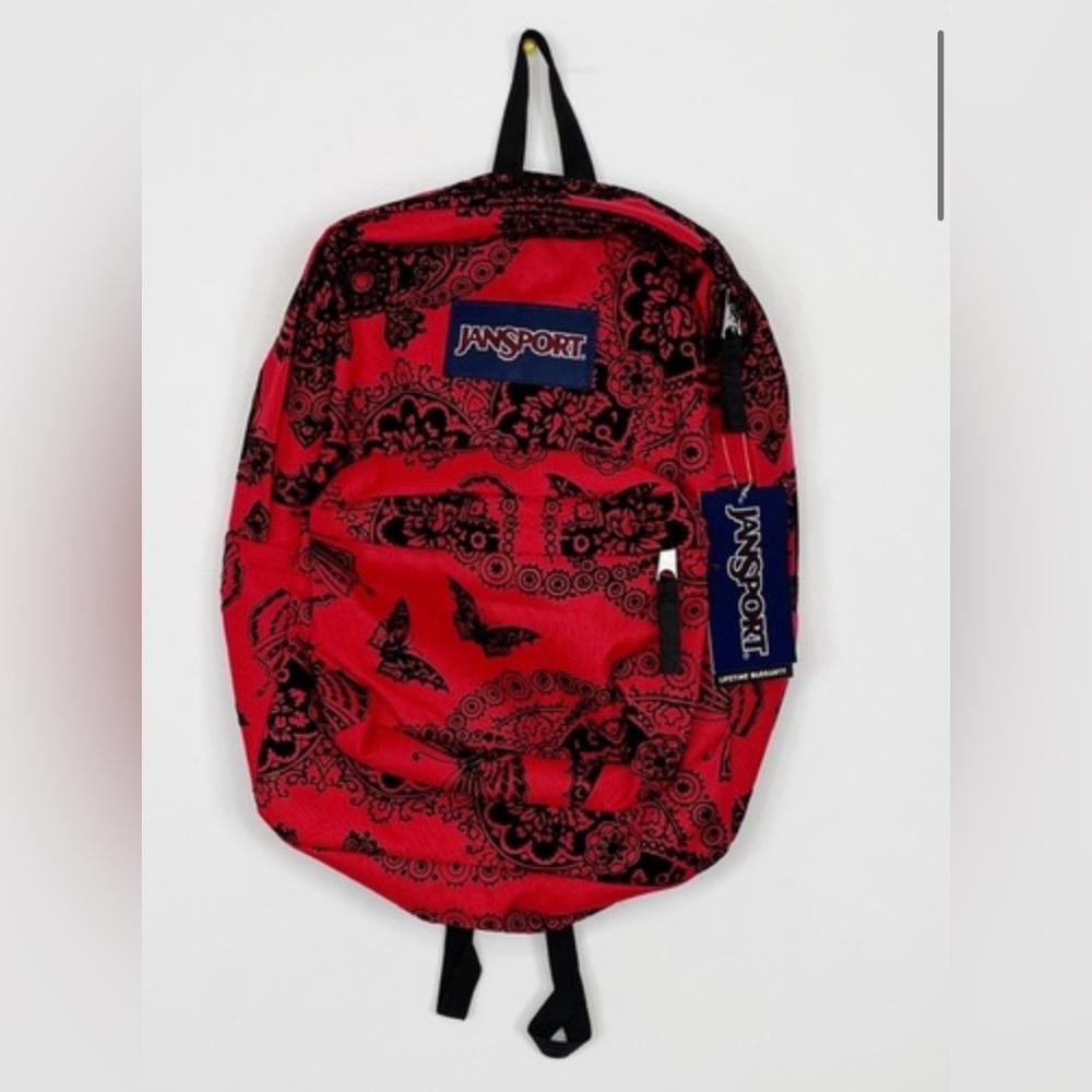 Jansport Velvet Butterfly Superbreak Backpack Red And… - Gem